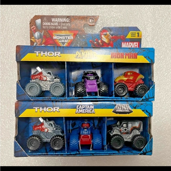 Monster Jam | Toys | Monster Jam Marvel Mini Monster Trucks 6 In All ...